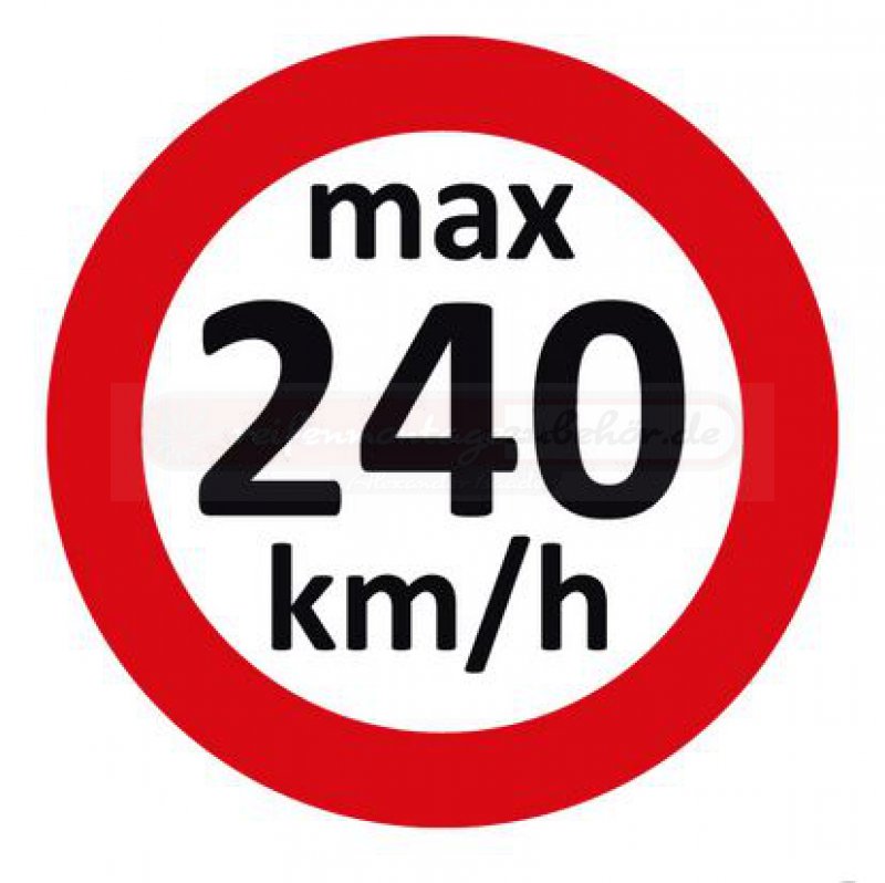 Geschwindigkeitsaufkleber V-Reifen 240 km/h, 3,94