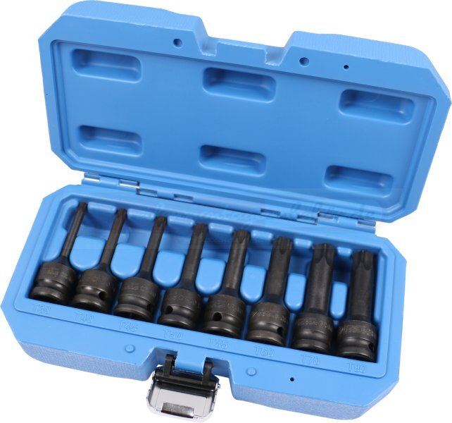 1/2" Kraft Bit-Stecknuss Satz, Torx, 8-tlg, T30 - T80
